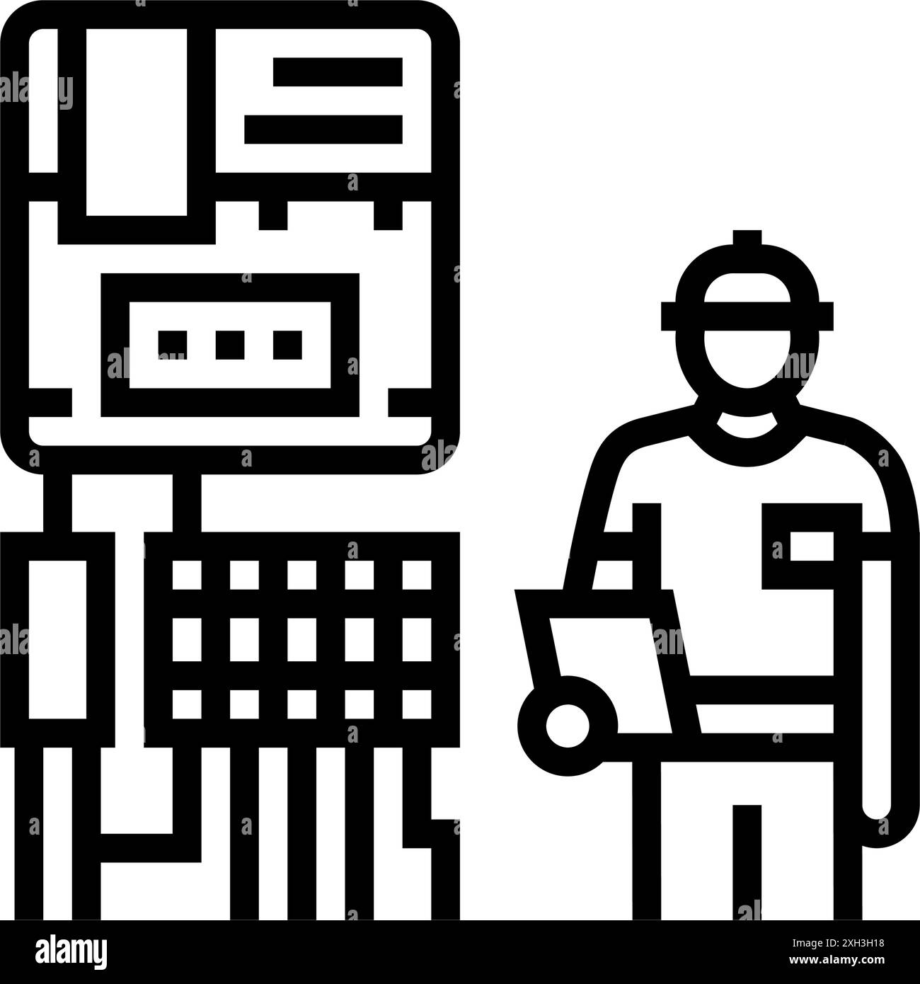 smart meter installation line icon vector illustration Stock Vector ...