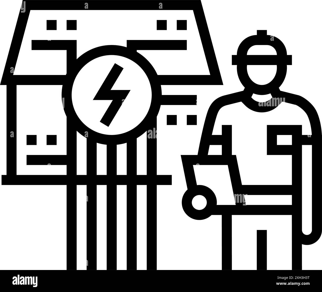 building envelope inspection line icon vector illustration Stock Vector ...