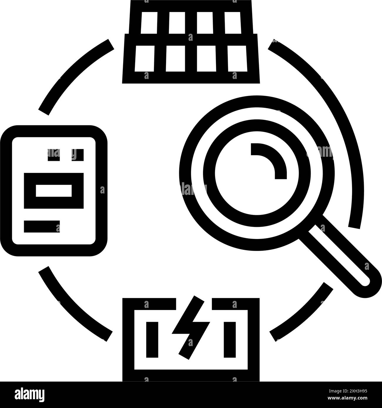 electricity usage tracking energy line icon vector illustration Stock ...