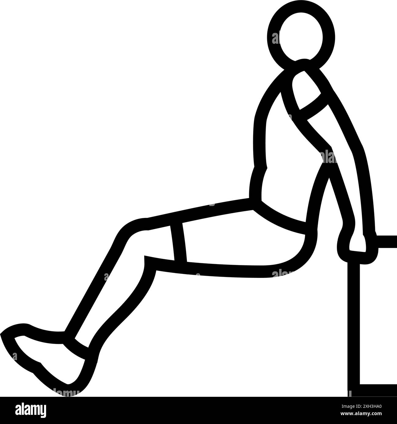 tricep dips arm fitness exercise line icon vector illustration Stock ...