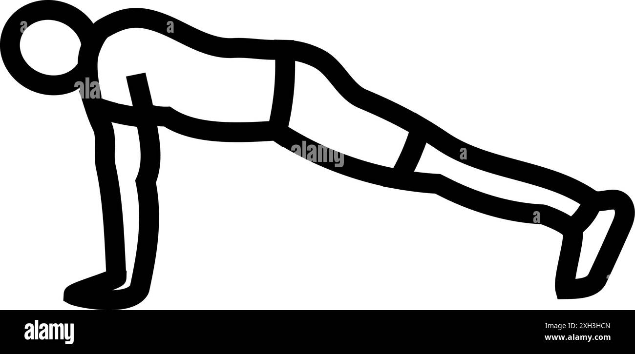 push ups arm fitness exercise line icon vector illustration Stock Vector Image & Art - Alamy