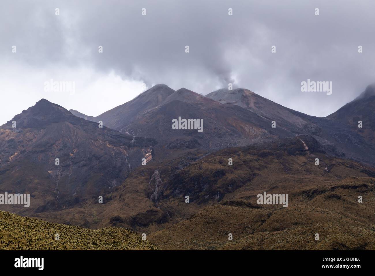 Landscapes of the Cumbal volcano in Colombia border with Ecuador Stock ...