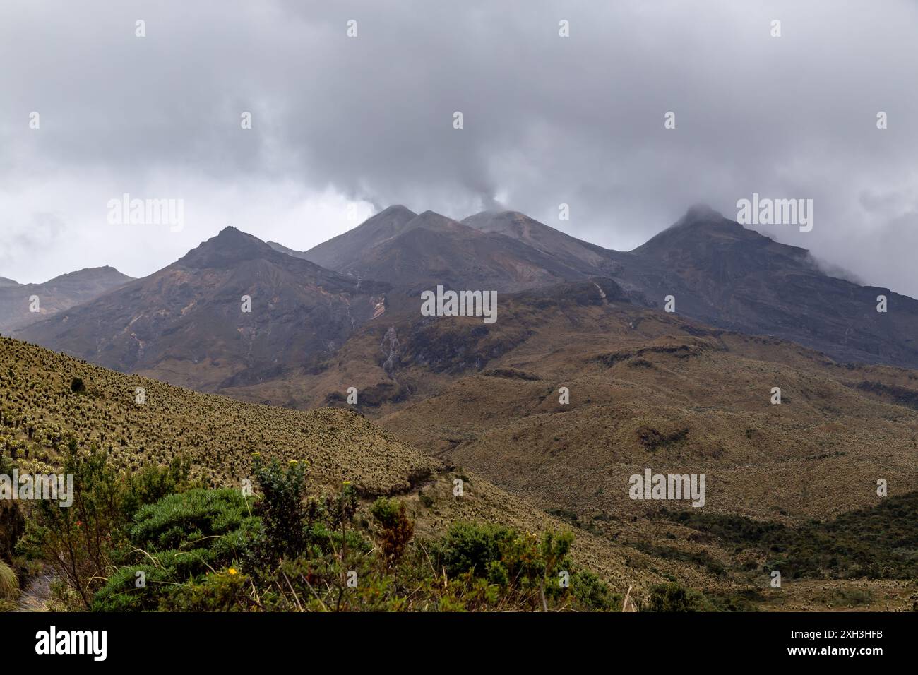 Landscapes of the Cumbal volcano in Colombia border with Ecuador Stock ...