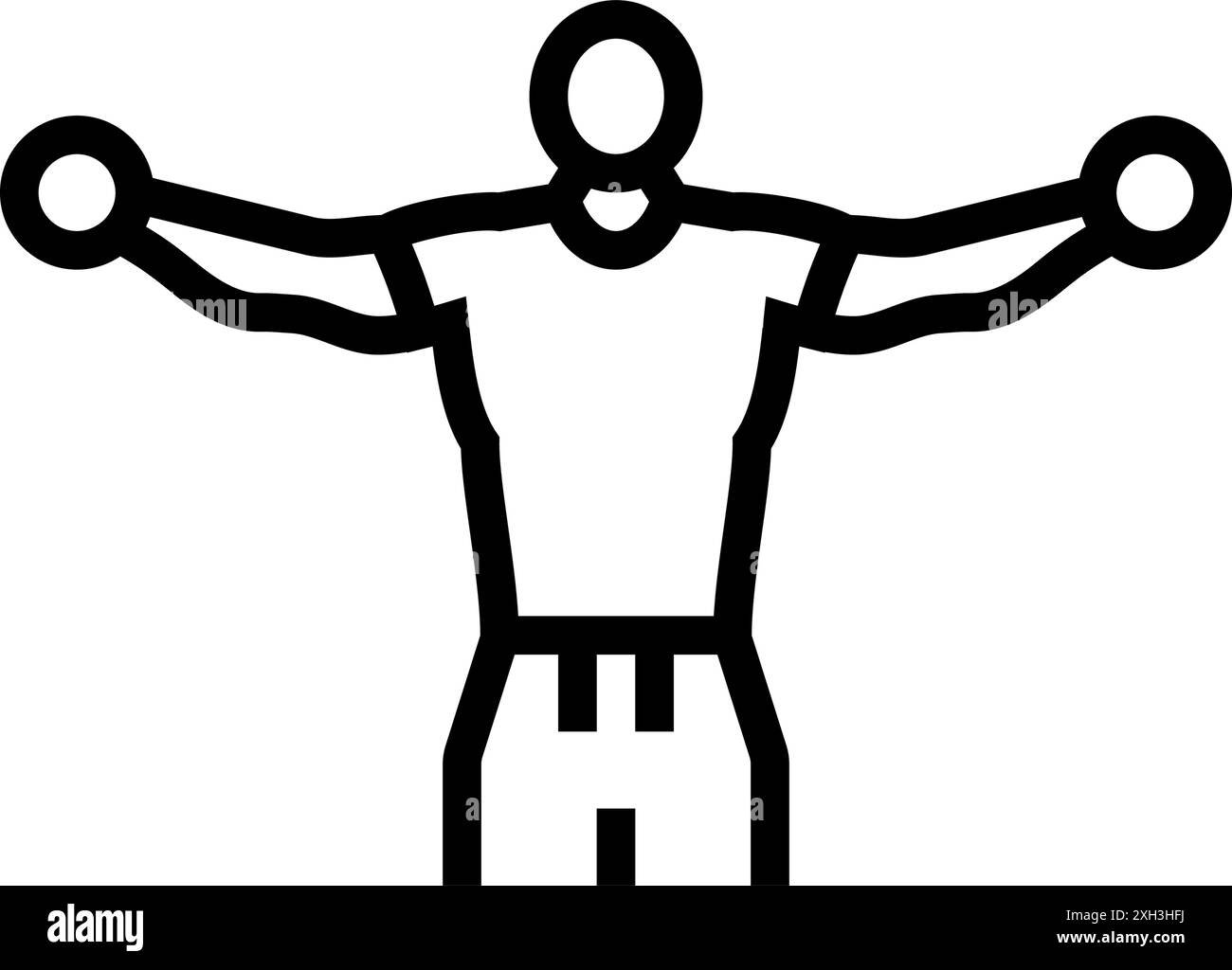lateral raises arm fitness exercise line icon vector illustration Stock ...