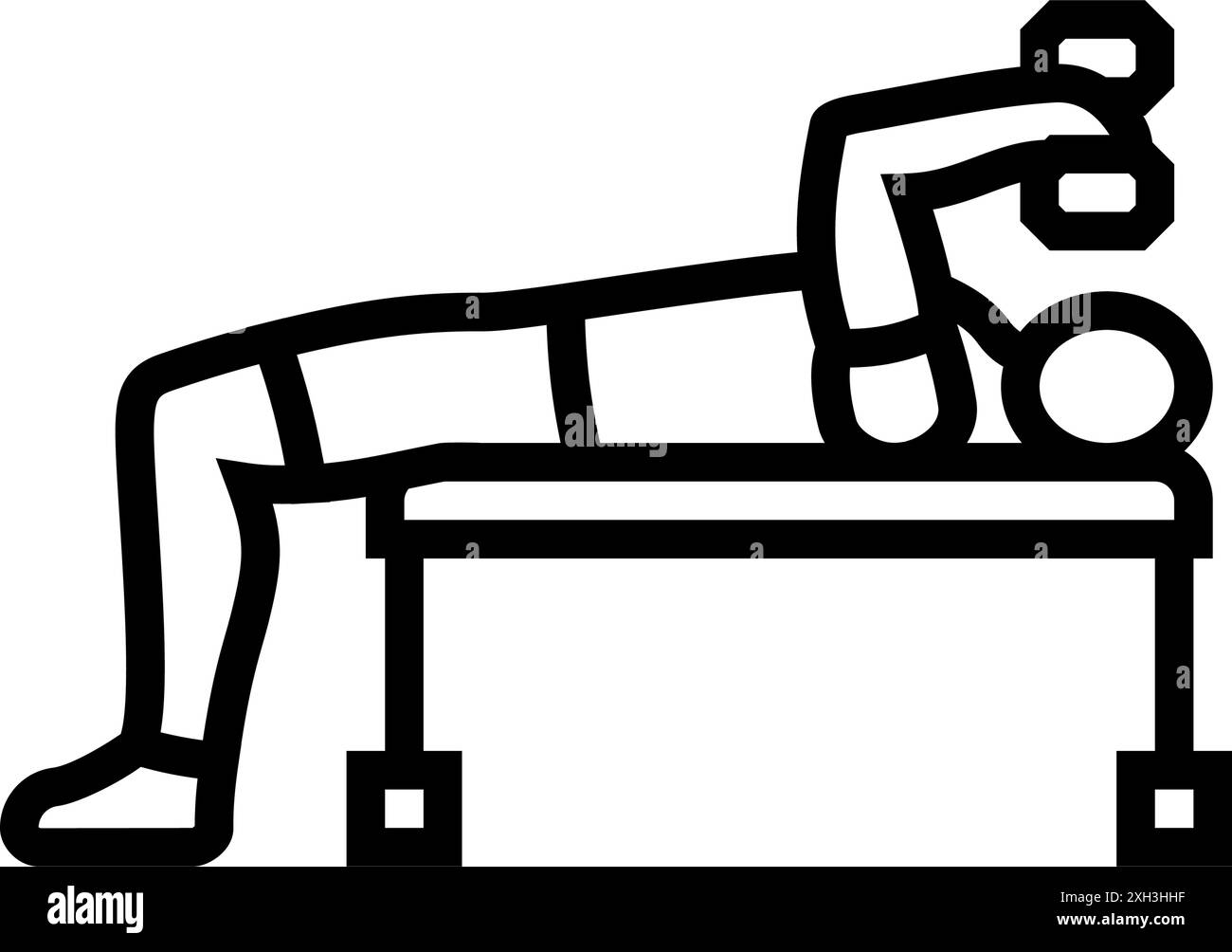 skull crushers arm fitness exercise line icon vector illustration Stock ...