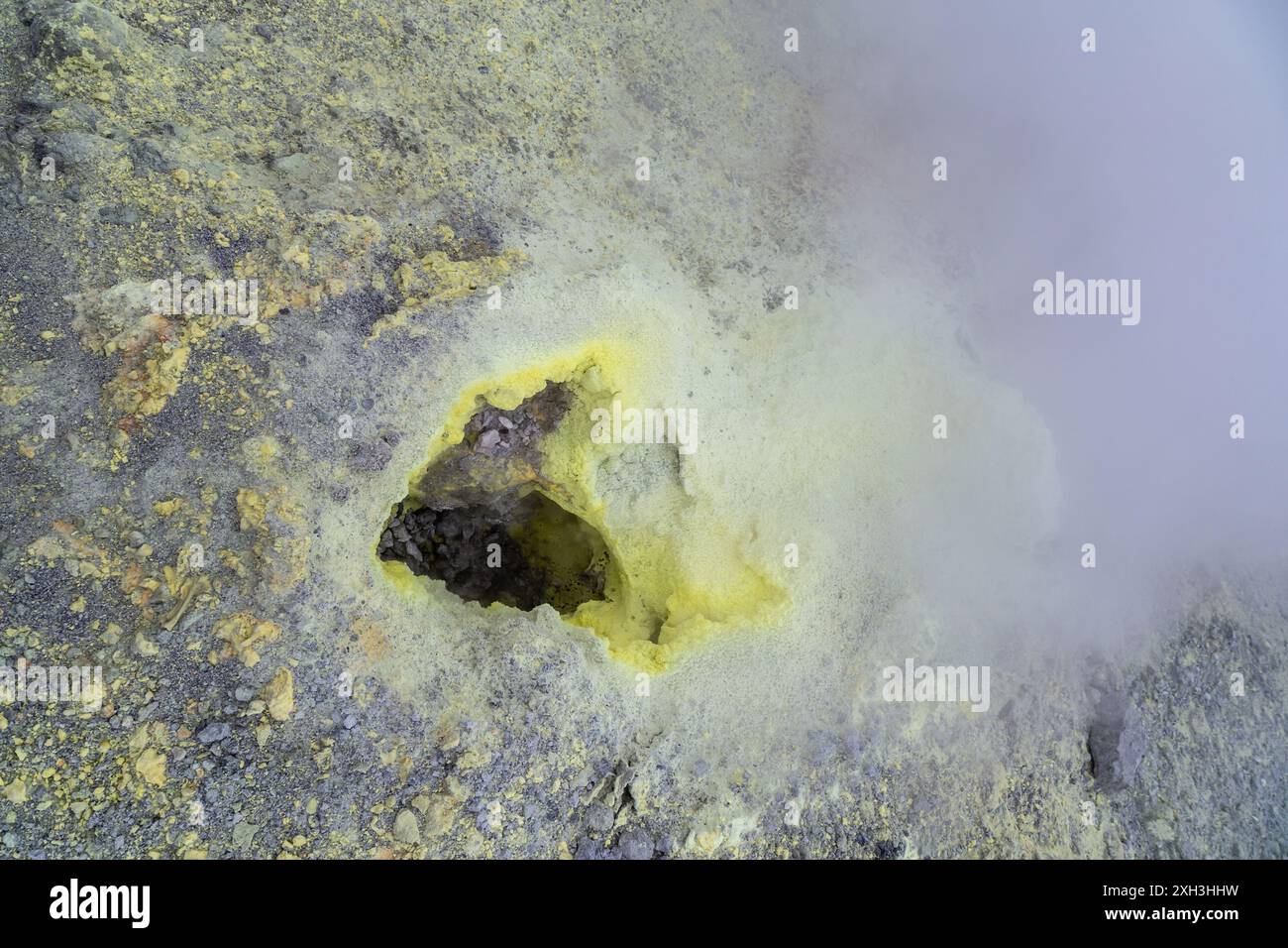 Sulphurous fumaroles of the Cumbal volcano in Colombia border with ...