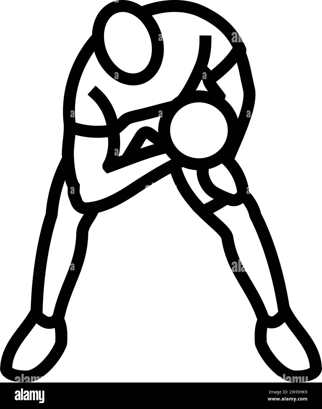 concentration curls arm fitness exercise line icon vector illustration ...