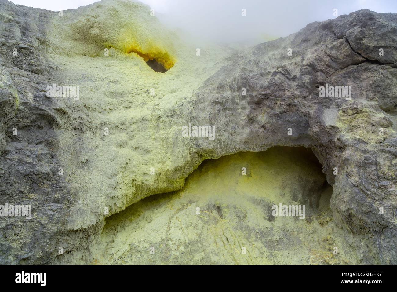 Sulphurous fumaroles of the Cumbal volcano in Colombia border with ...