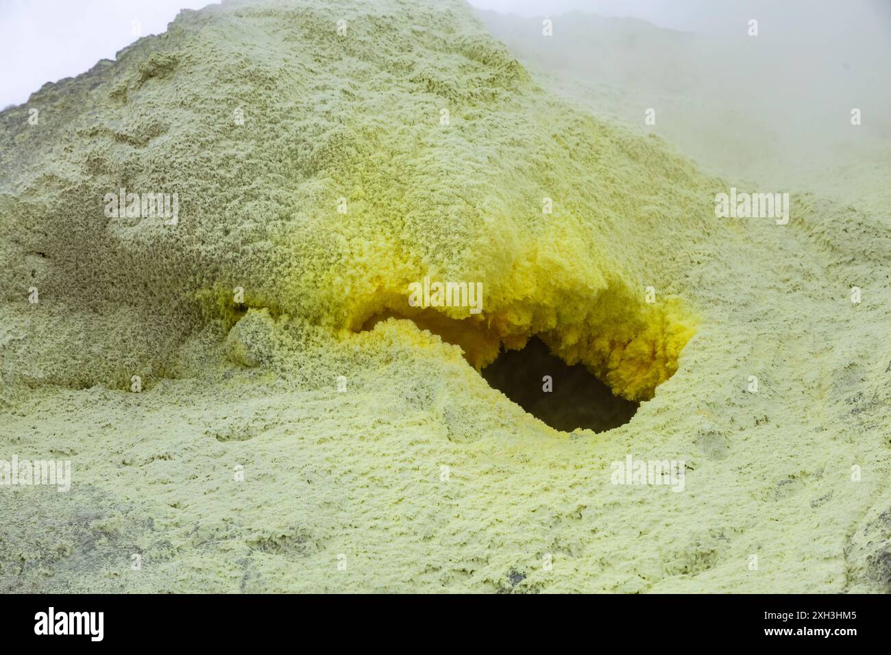 Sulphurous fumaroles of the Cumbal volcano in Colombia border with ...