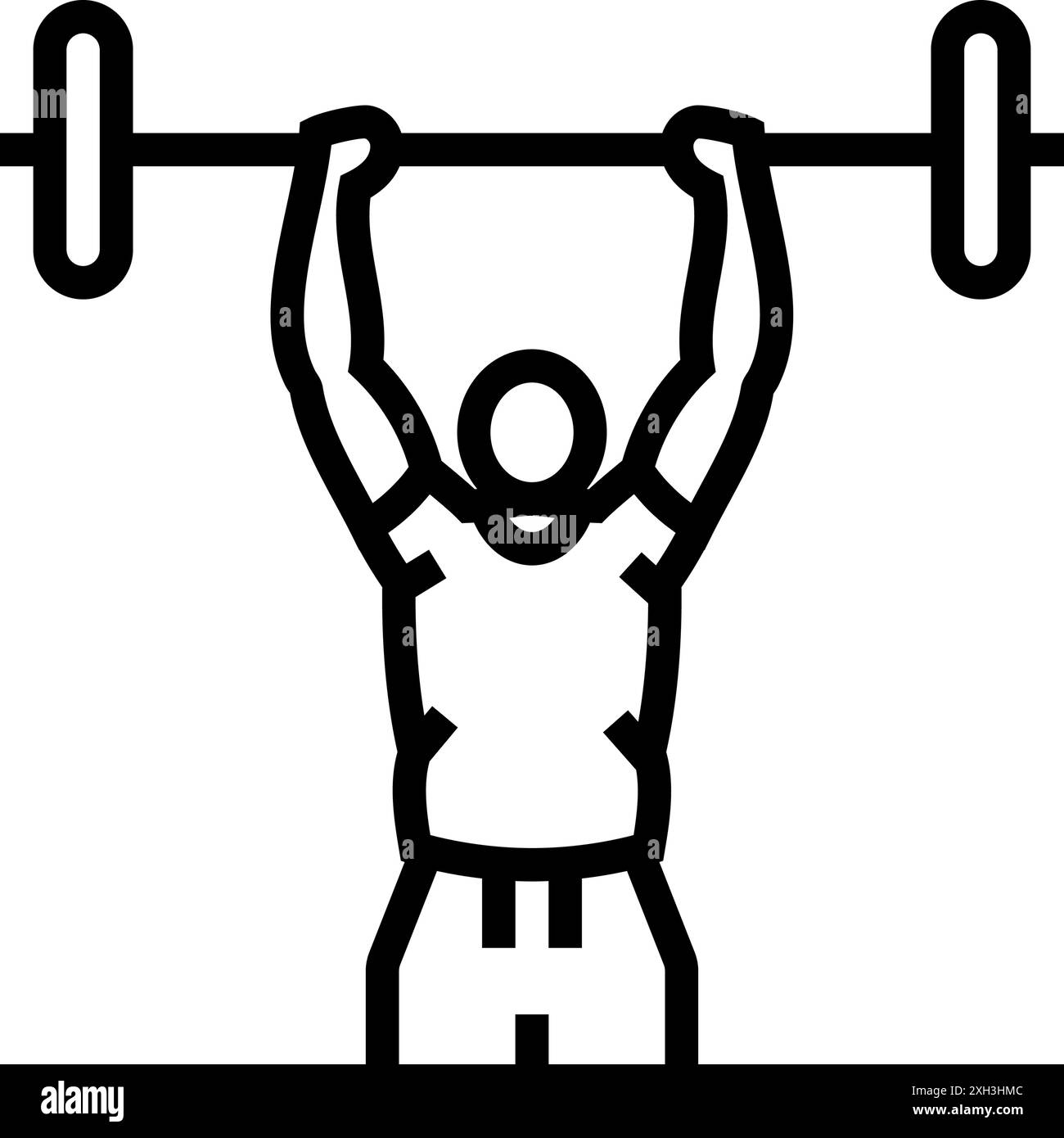 overhead press arm fitness exercise line icon vector illustration Stock ...