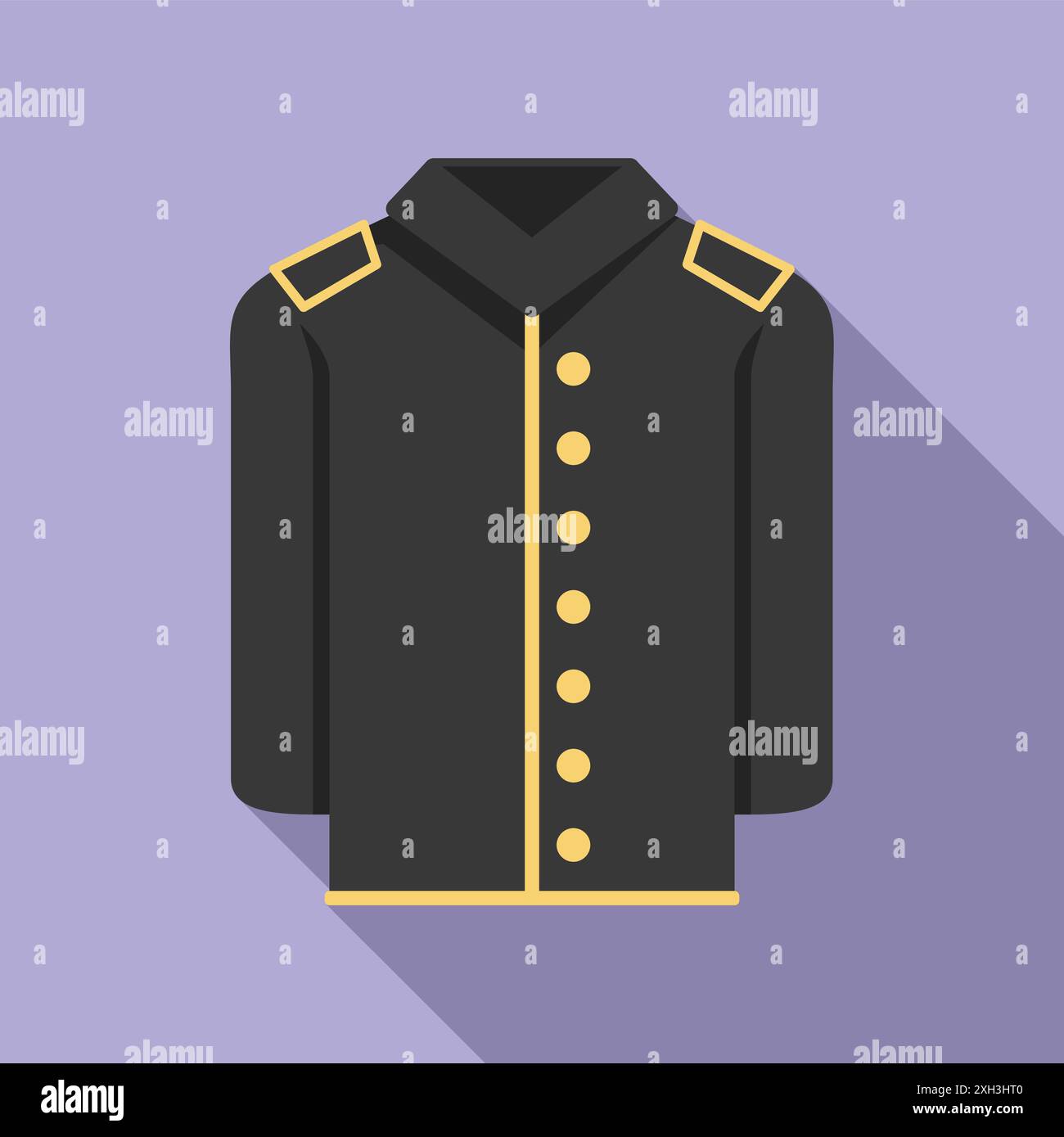 Black jacket with golden buttons and shoulder straps, usually worn by ...