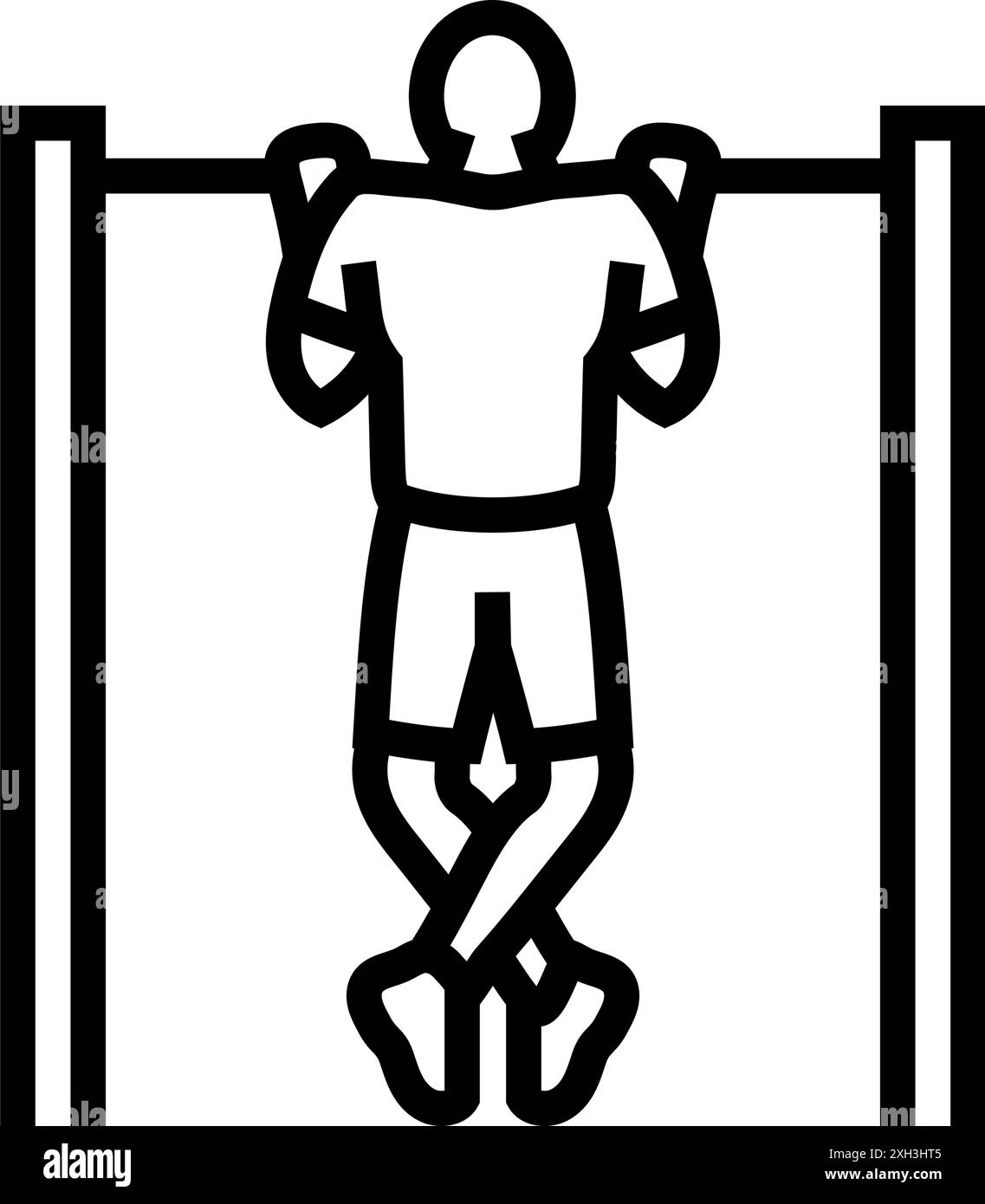 chin ups arm fitness exercise line icon vector illustration Stock ...