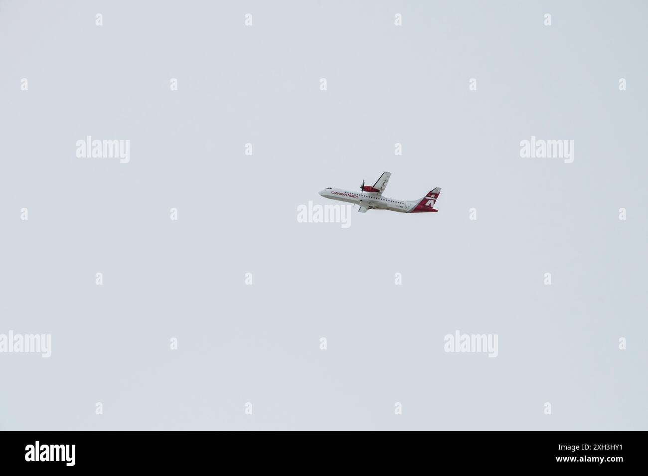 Air Canada Canadian North airplane taking off from Iqaluit, Nunavut ...