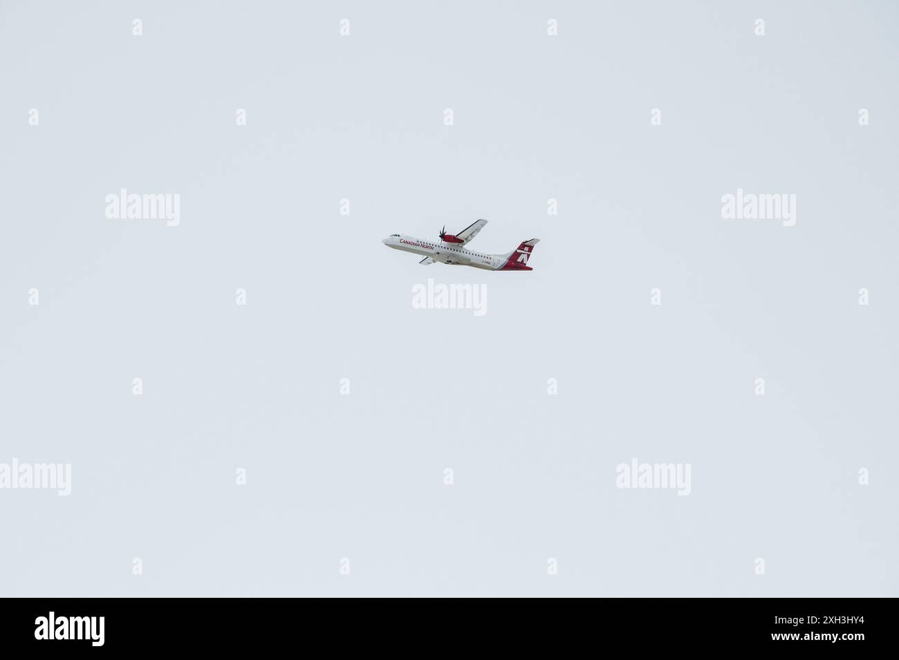 Air Canada Canadian North airplane taking off from Iqaluit, Nunavut ...