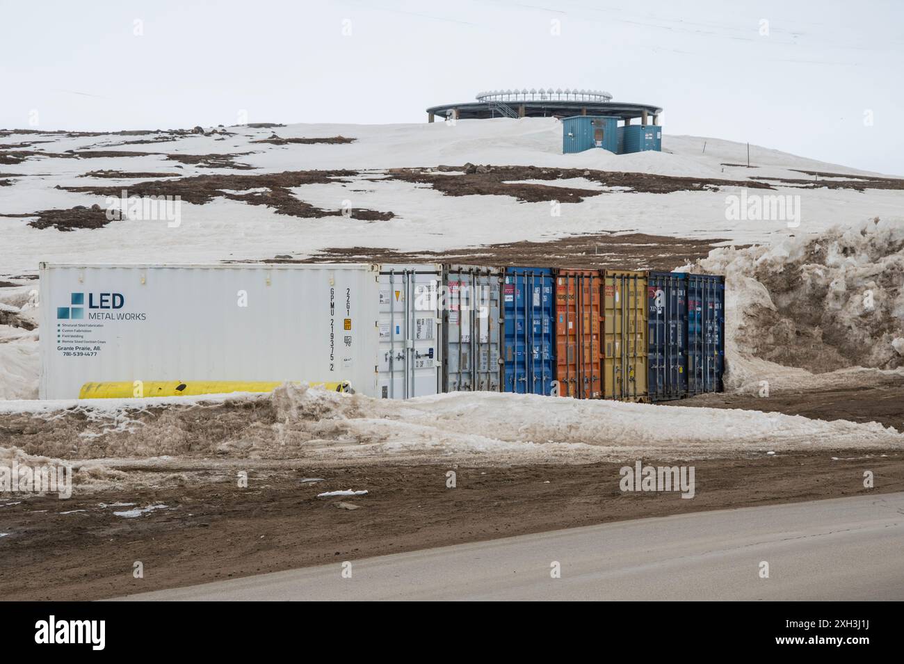 Shipping containers on Niaqunngusiariaq in Iqaluit, Nunavut, Canada ...