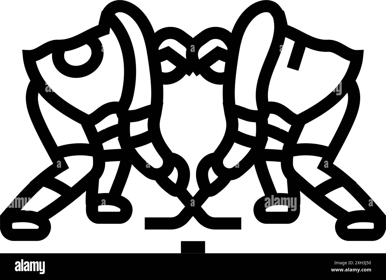 faceoff ice hockey sport game line icon vector illustration Stock ...