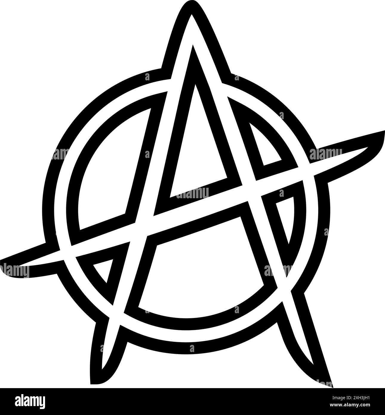 anarchy subculture style punk line icon vector illustration Stock ...