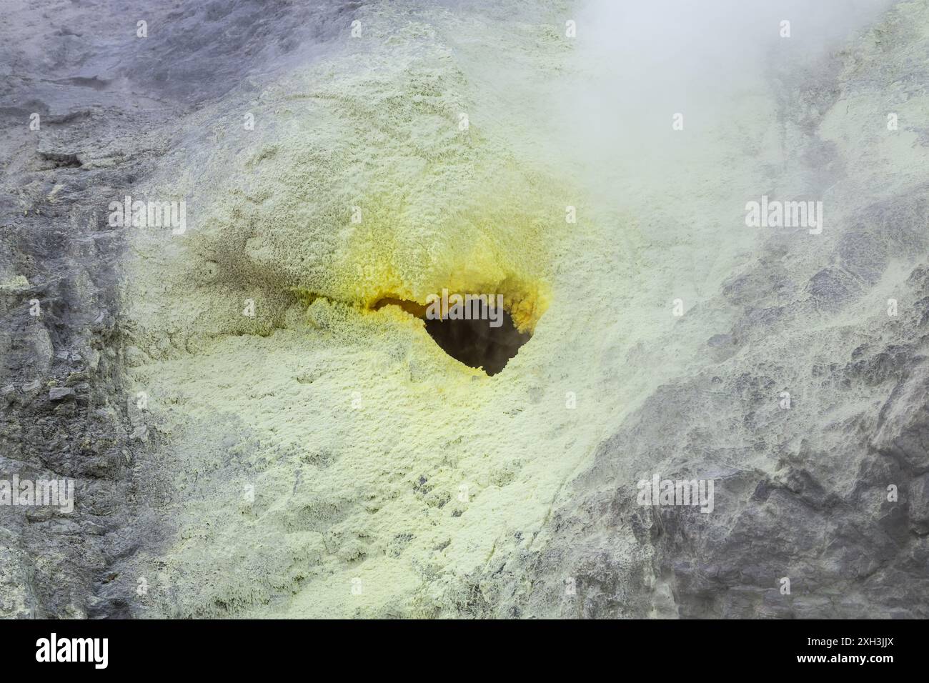 Sulphurous fumaroles of the Cumbal volcano in Colombia border with ...