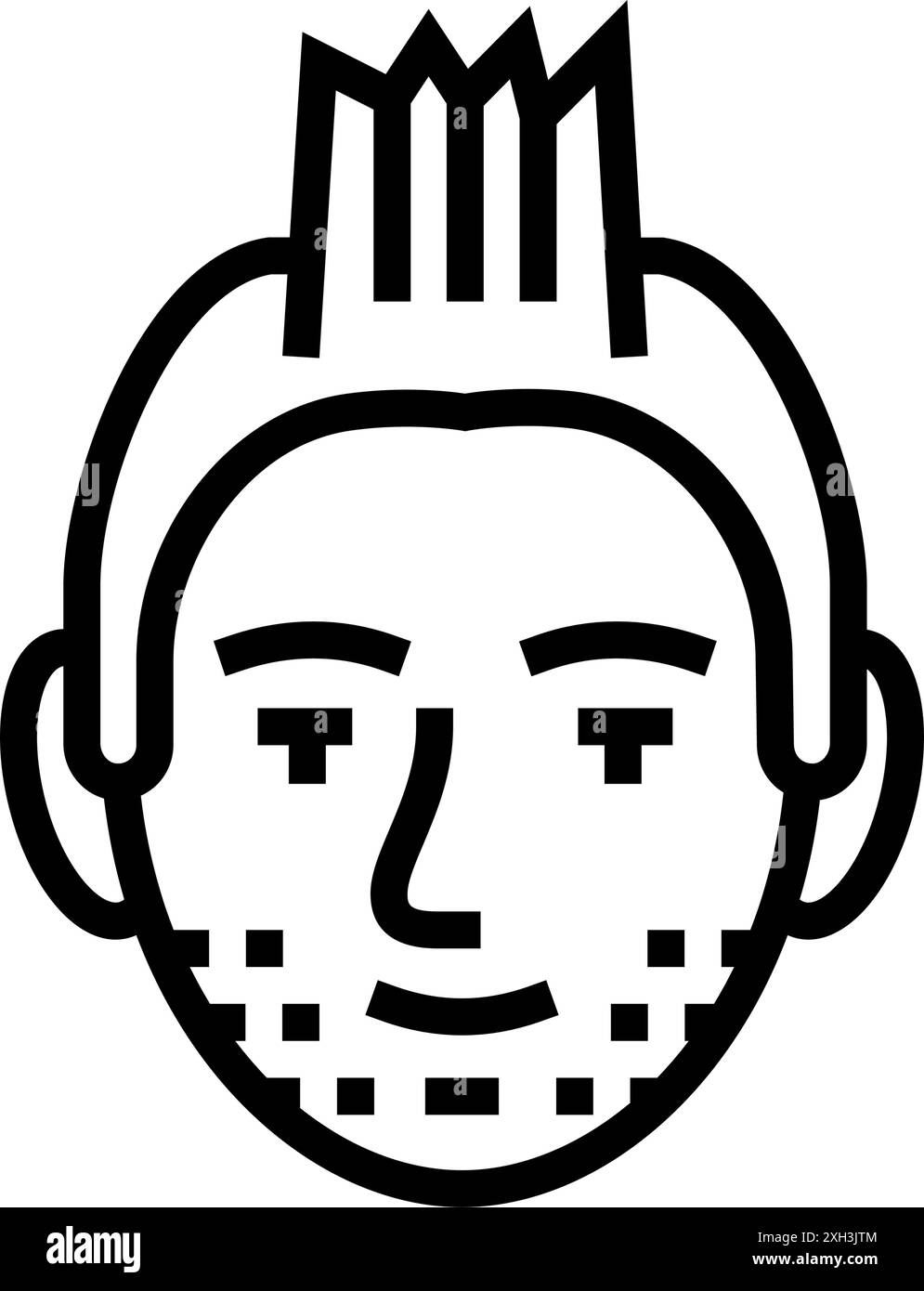 man punk subculture style line icon vector illustration Stock Vector ...