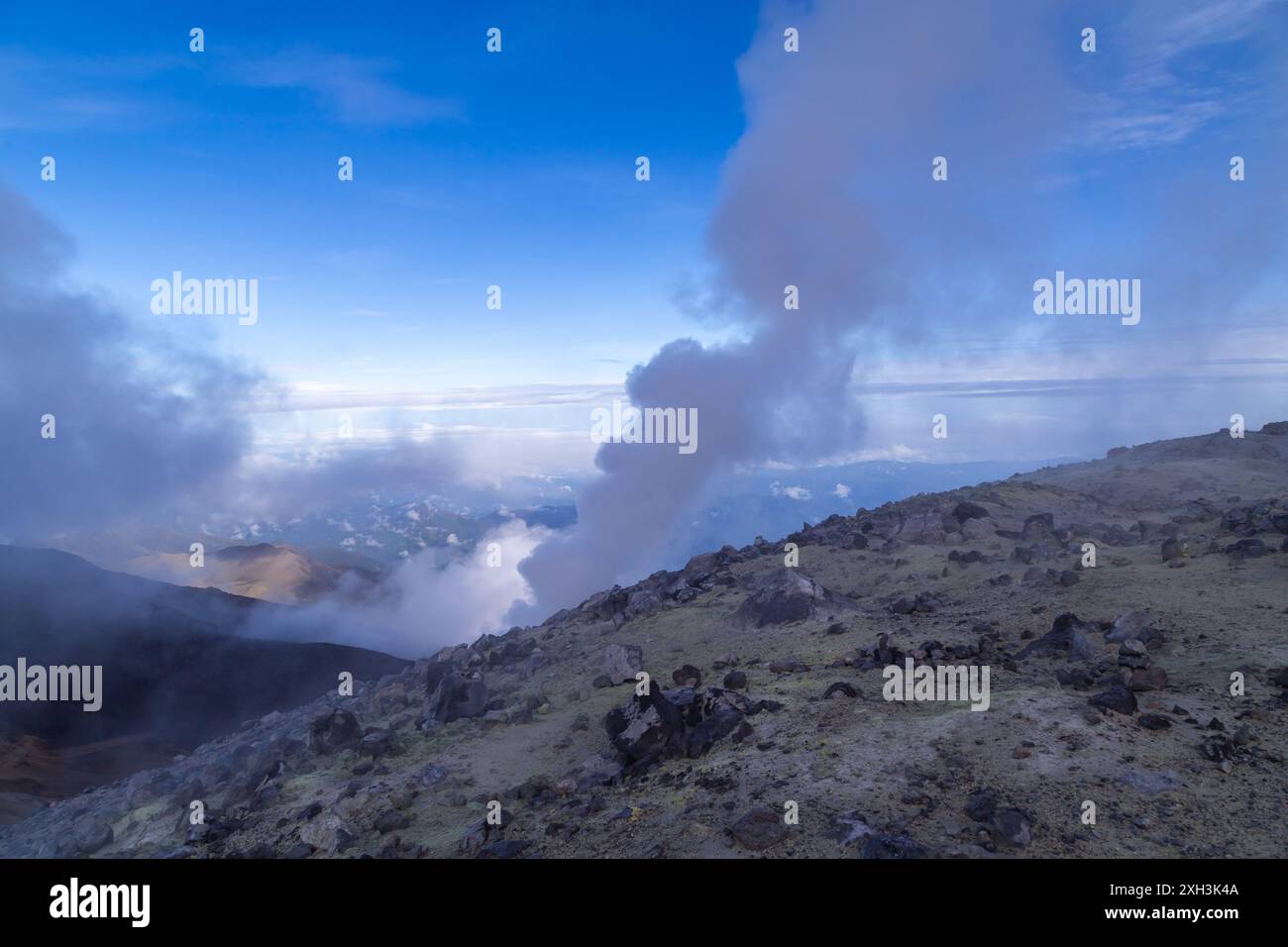 Landscapes of the Cumbal volcano in Colombia border with Ecuador Stock ...