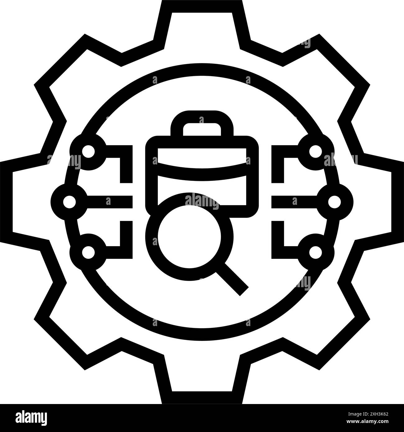 recruitment automation business work job line icon vector illustration ...