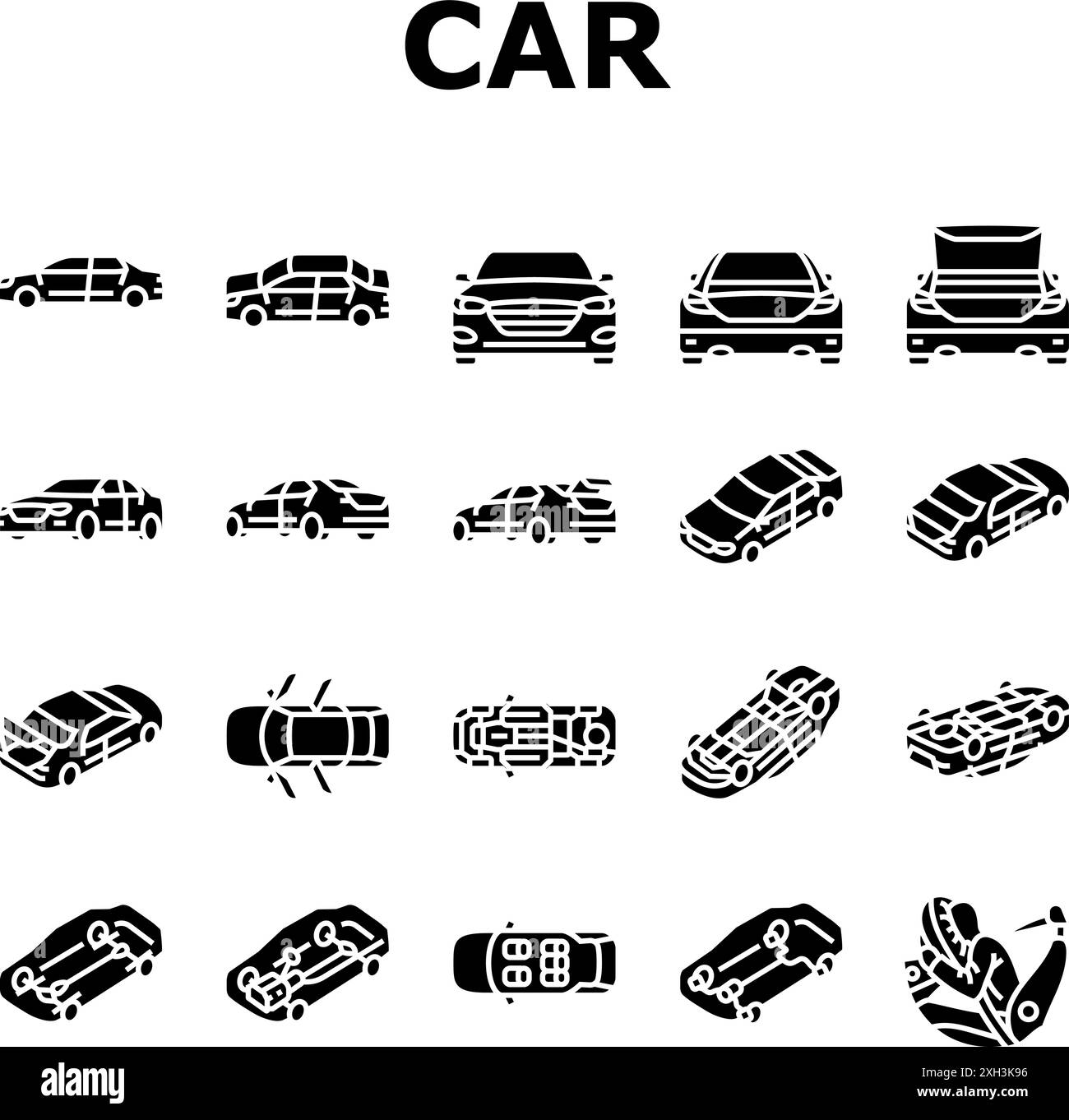 car vehicle auto transport icons set vector Stock Vector Image & Art ...