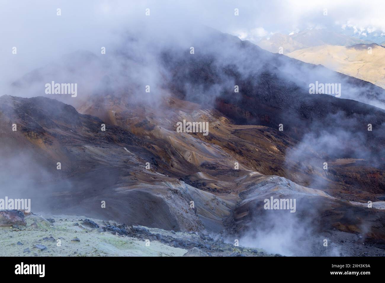 Landscapes of the Cumbal volcano in Colombia border with Ecuador Stock ...