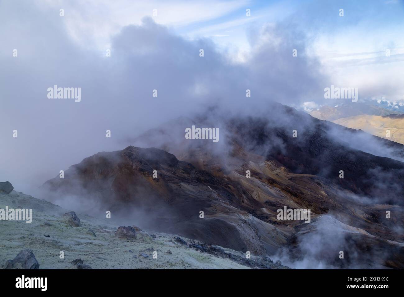 Landscapes of the Cumbal volcano in Colombia border with Ecuador Stock ...