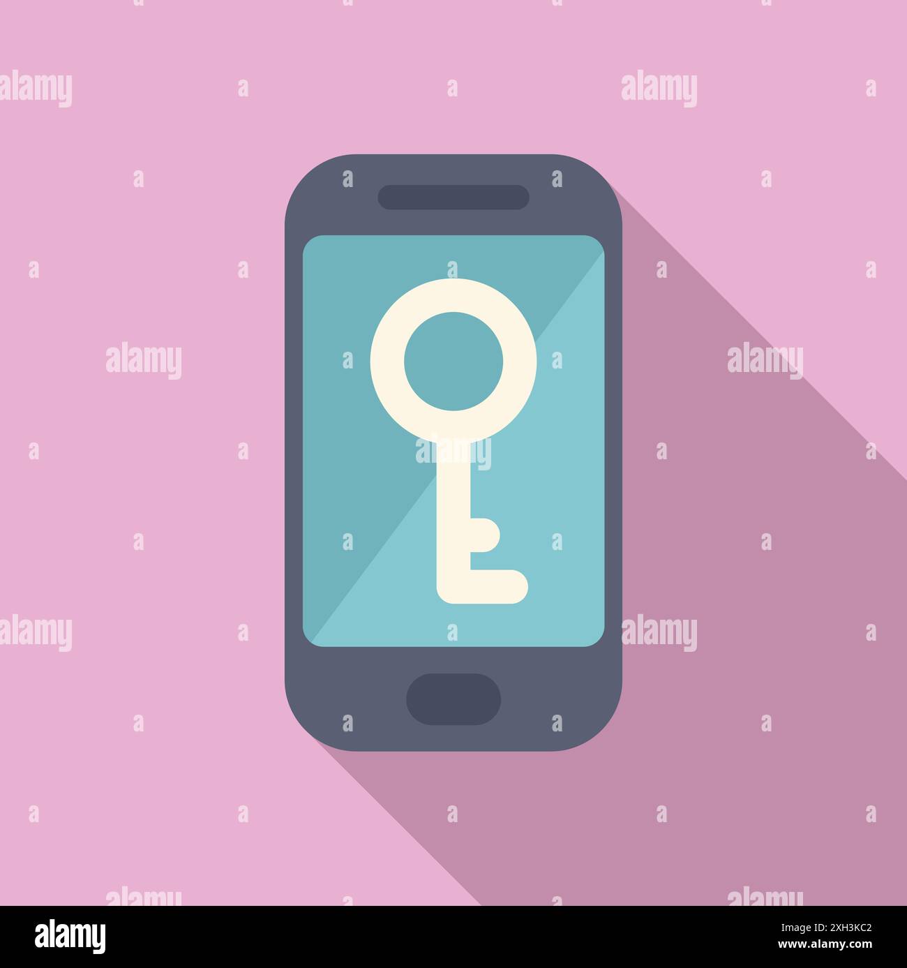 Smartphone showing key for mobile security concept in flat style Stock Vector Image & Art - Alamy