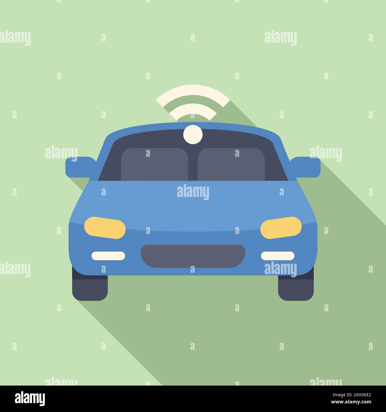 Blue smart car using wireless network connection, autonomous vehicle ...