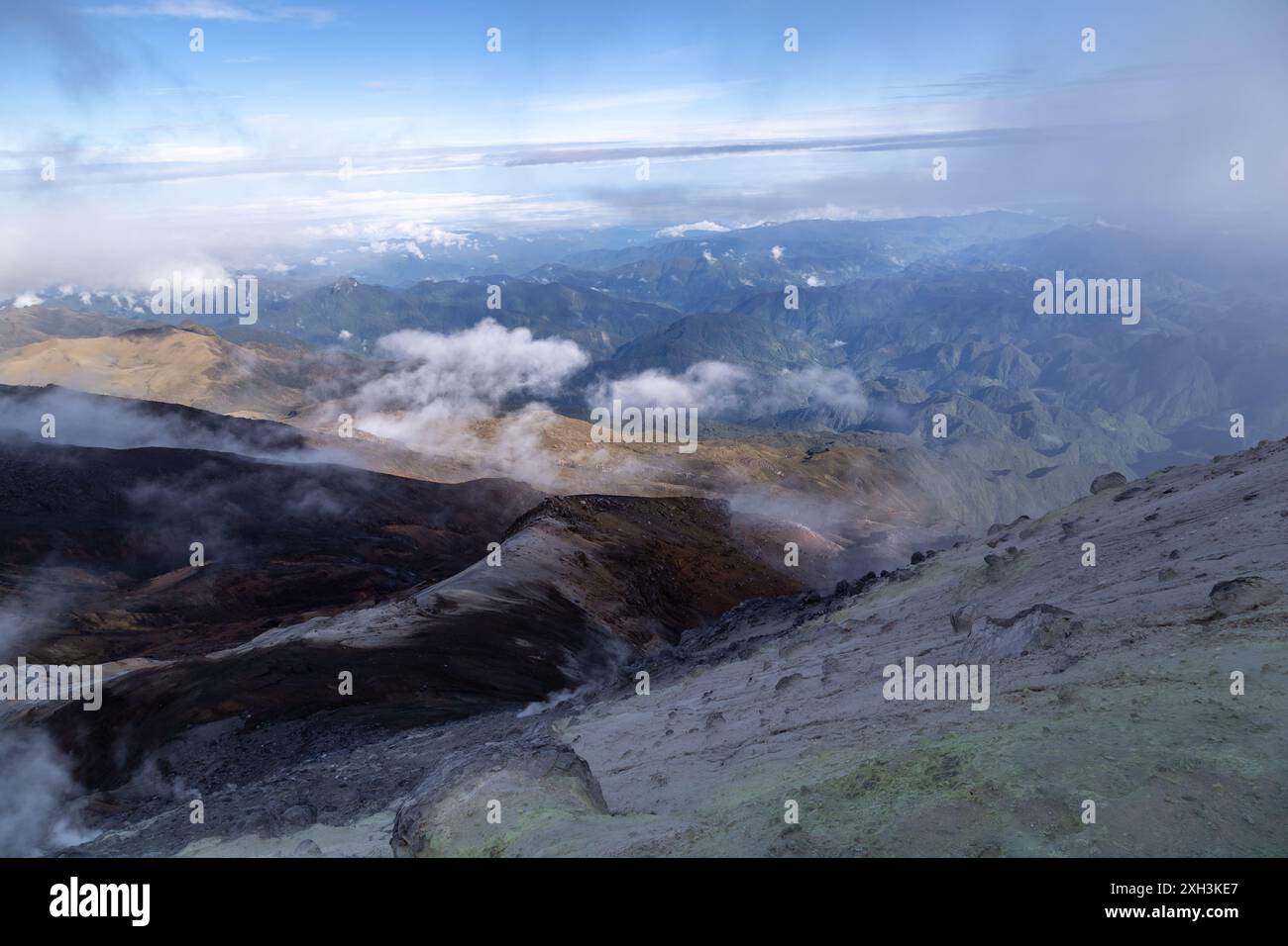 Landscapes of the Cumbal volcano in Colombia border with Ecuador Stock ...