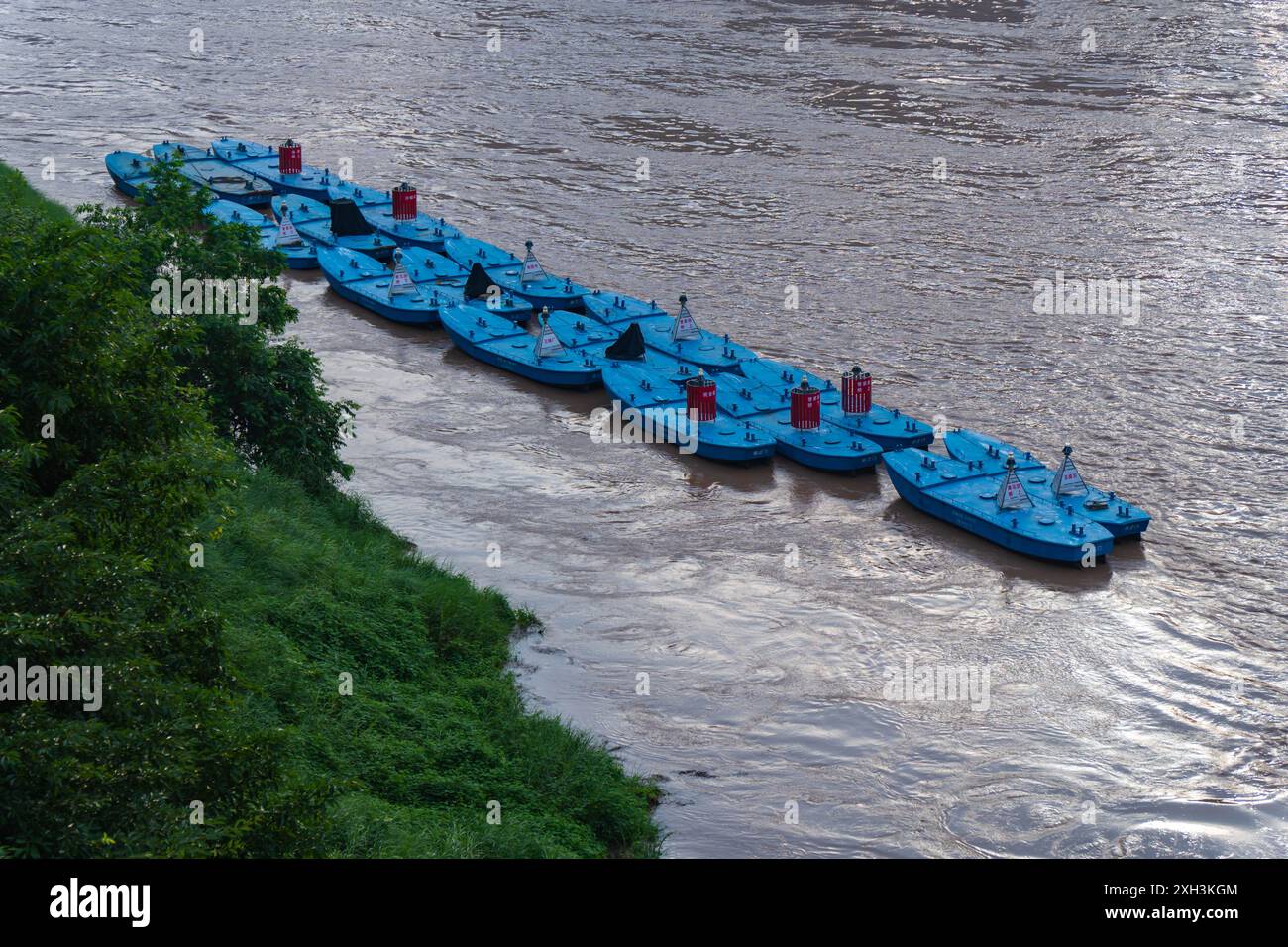 CHONGQING, CHINA - JULY 11, 2024 - Water levels of the Jialing River ...