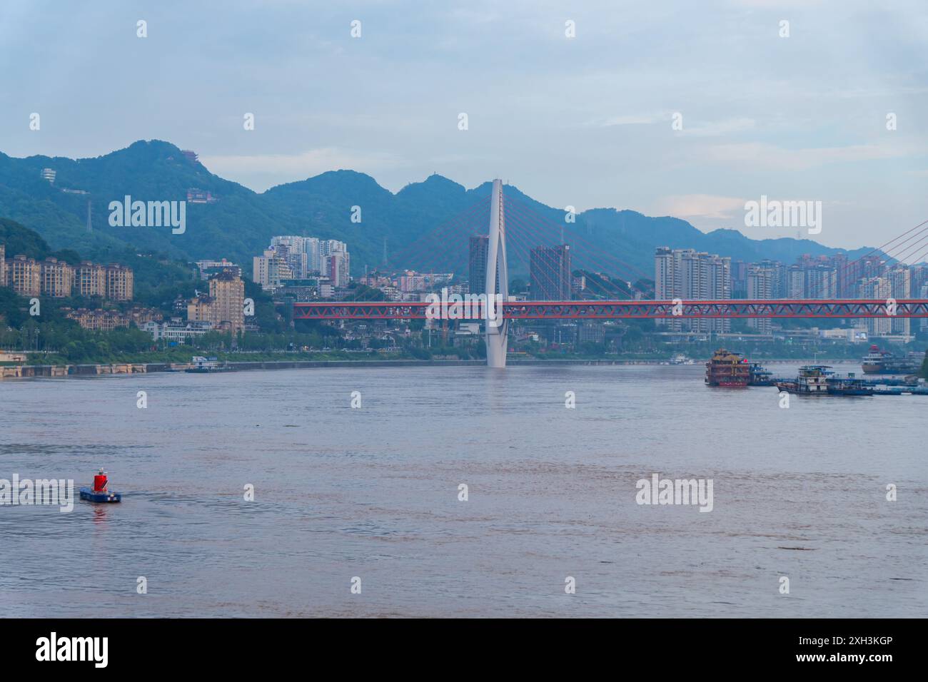 CHONGQING, CHINA - JULY 11, 2024 - Water levels of the Jialing River ...