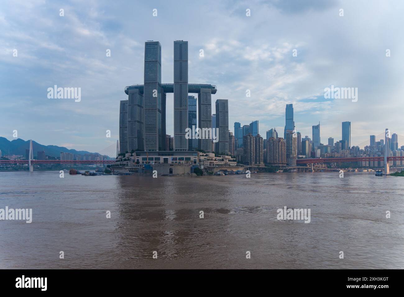 CHONGQING, CHINA - JULY 11, 2024 - Water levels of the Jialing River ...