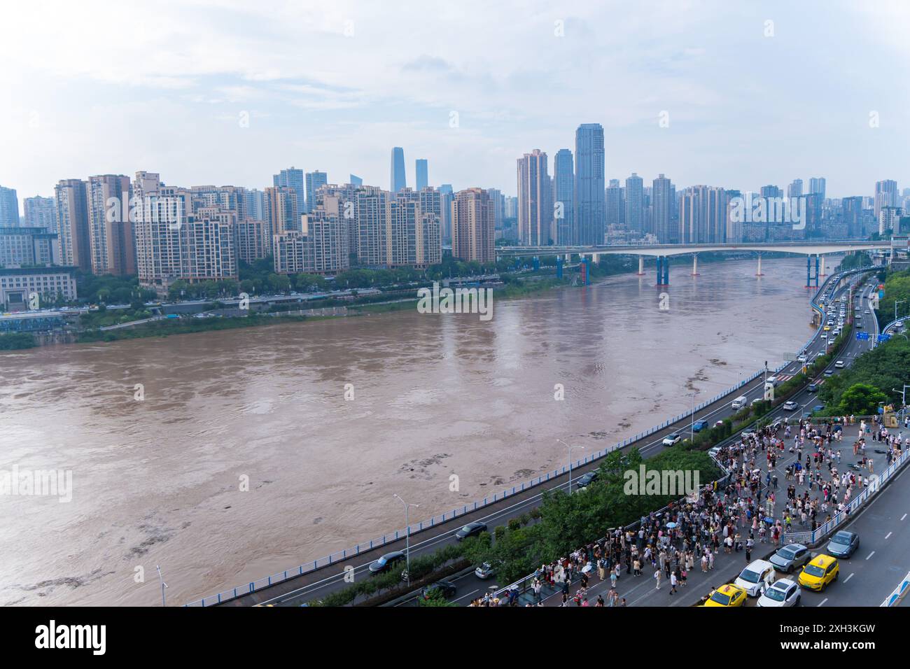 CHONGQING, CHINA - JULY 11, 2024 - Water levels of the Jialing River ...