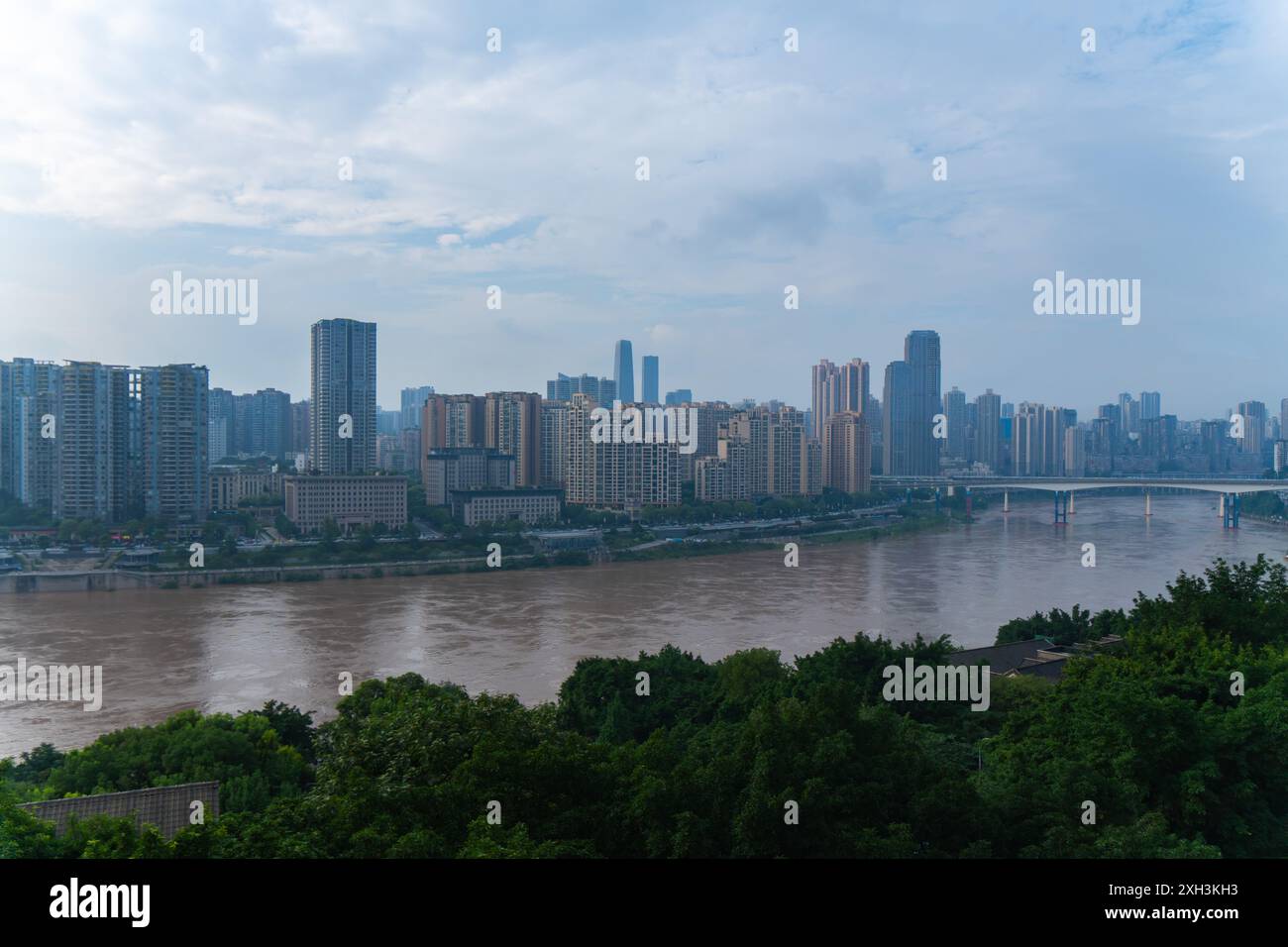 CHONGQING, CHINA - JULY 11, 2024 - Water levels of the Jialing River ...