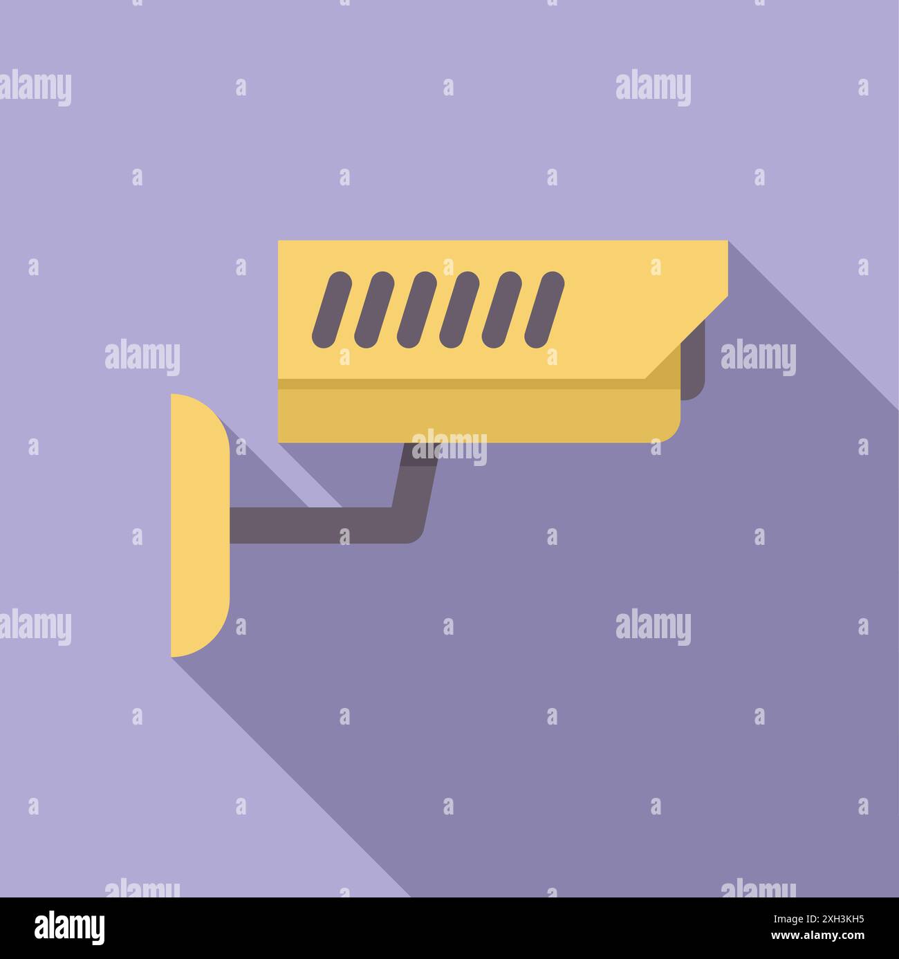 Yellow security camera mounted on a wall, providing surveillance and ...