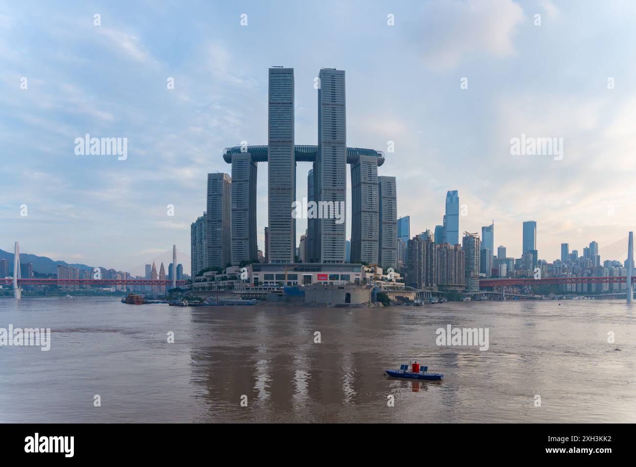 CHONGQING, CHINA - JULY 11, 2024 - Water levels of the Jialing River ...