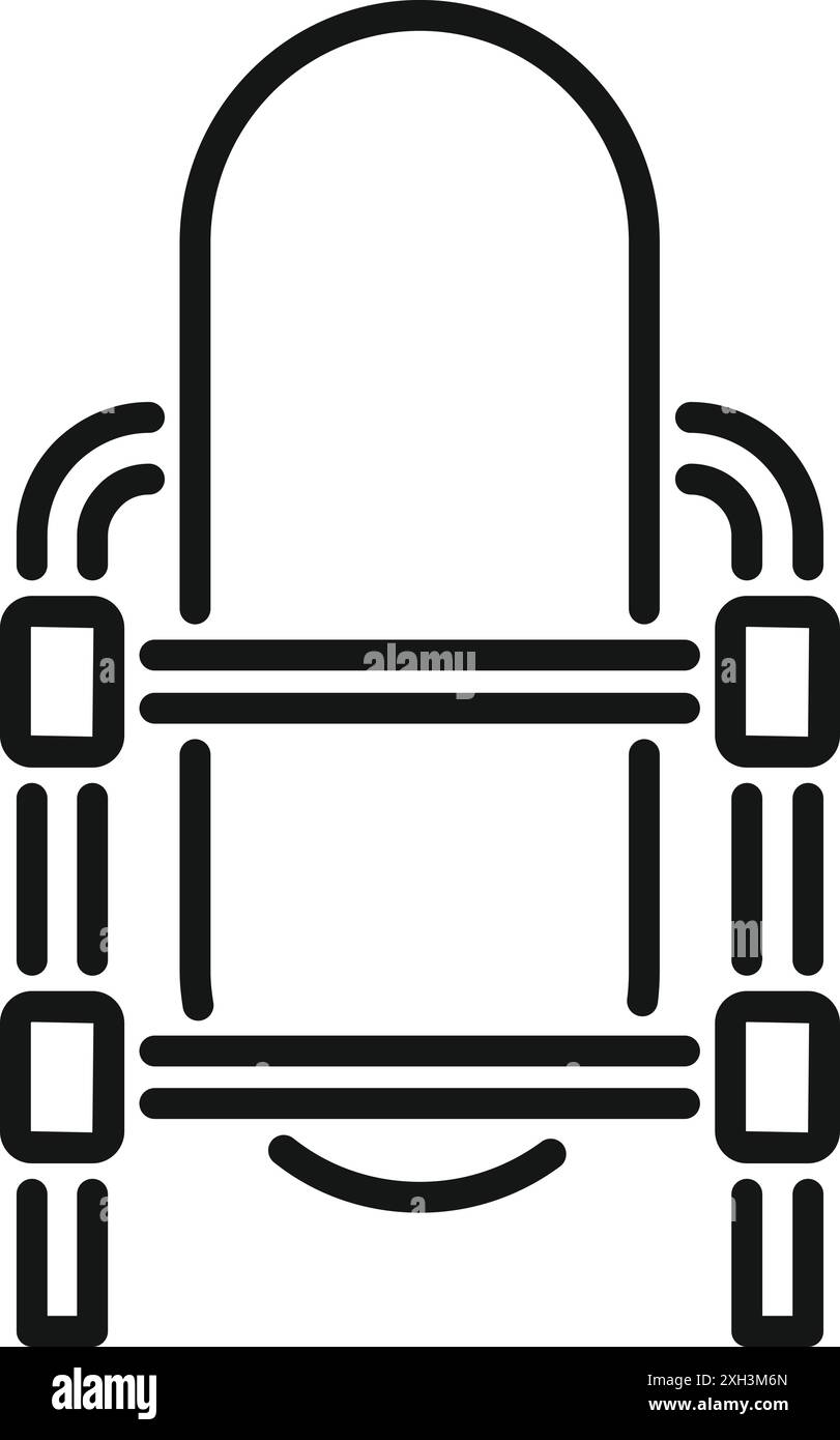 Simple line drawing of a baby walker with four wheels, perfect for ...