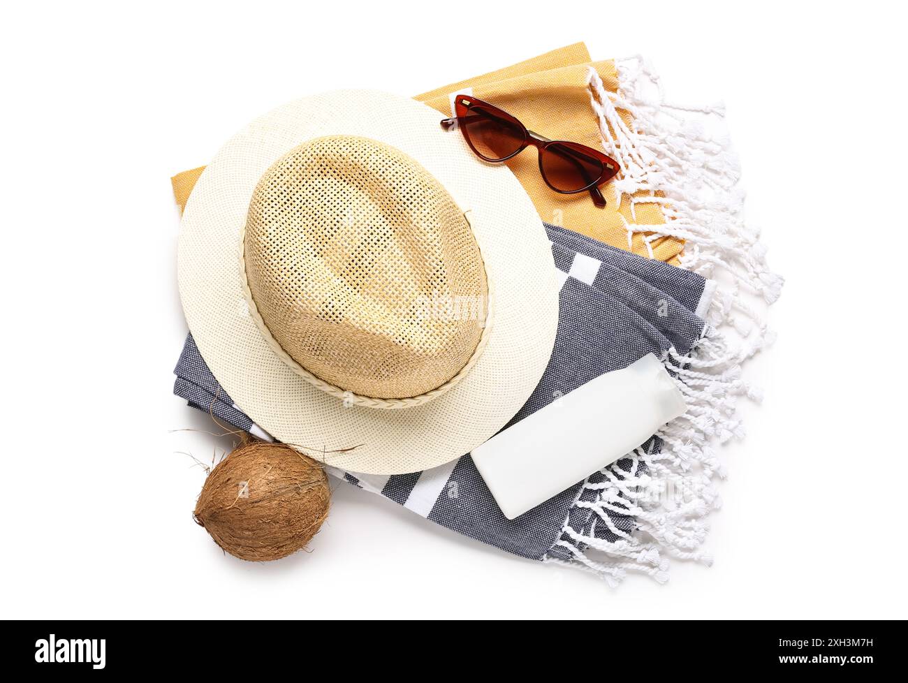 Top view beach coconut Cut Out Stock Images & Pictures - Alamy