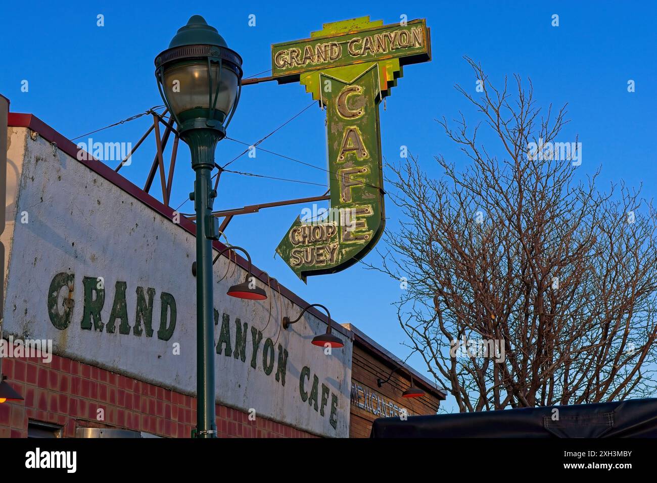 Old roof sign over entrance Grand Canyon Cafe since 1942 on famous ...