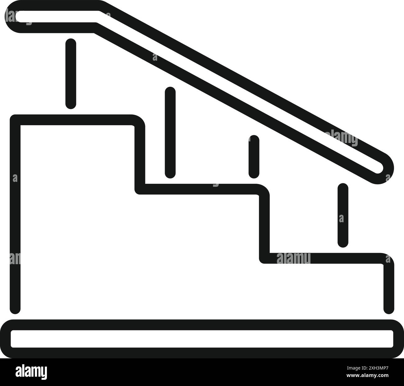 Simple line icon of a staircase with a railing leading upwards Stock ...