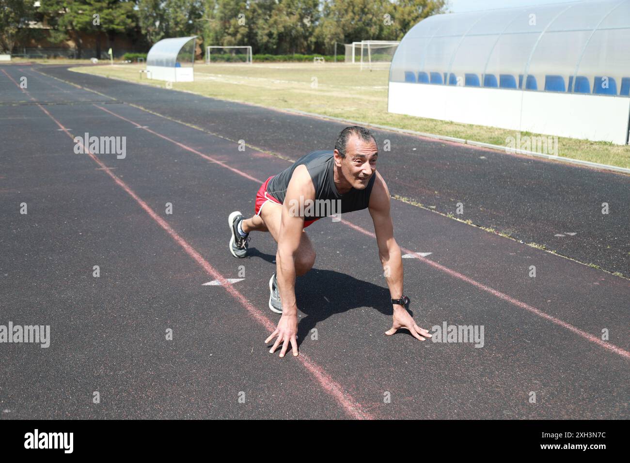Leg Stretching After The Run Effort Stock Photo - Alamy