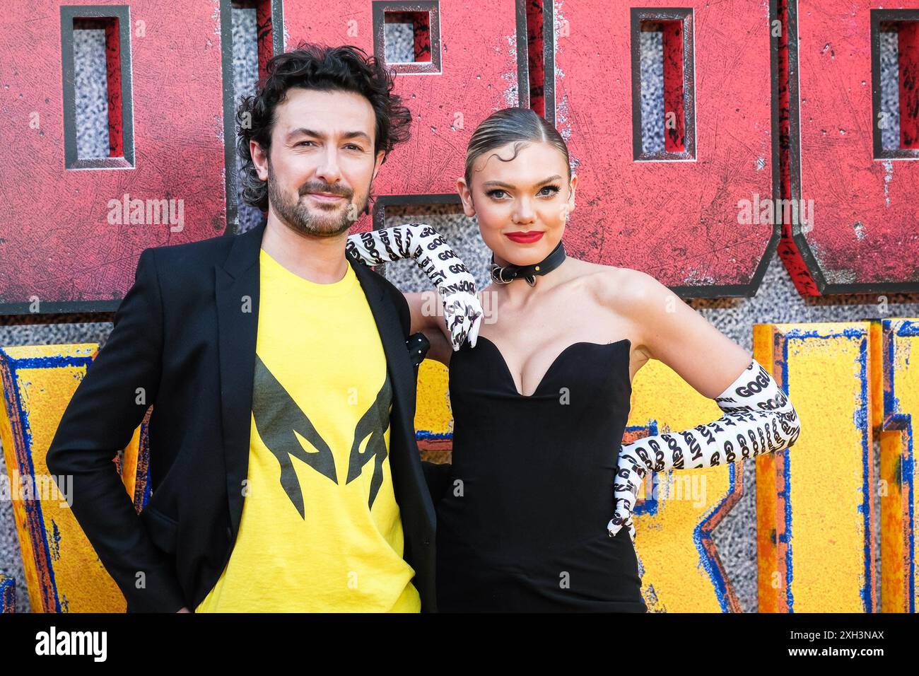 London, UK. 11th July, 2024. Alex Zane and Becca Dudley seen at the DEADPOOL & WOLVERINE - UK ...