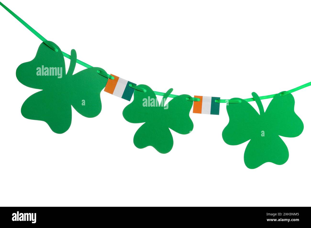 Paper garland with clover and Irish flags for St. Patrick's Day ...