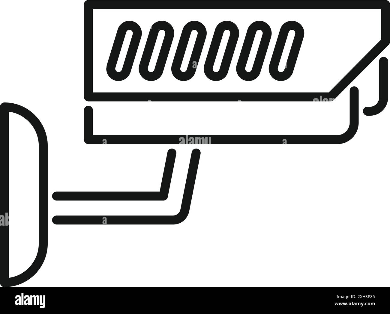 Black and white icon of a security camera mounted on a wall ...