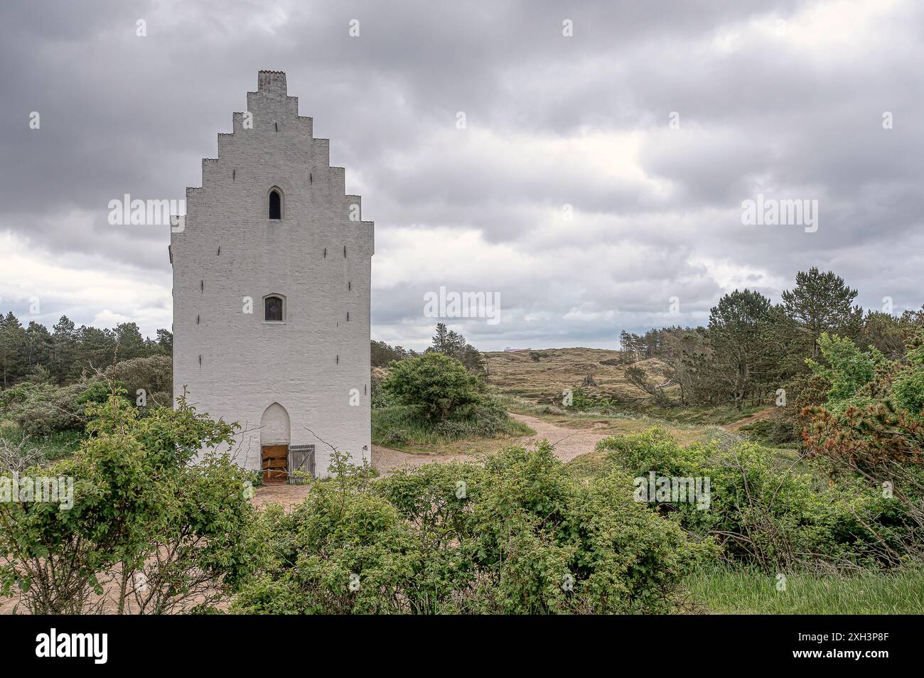 The Tower of the Sand buried Church from the 14th century in Skagen ...