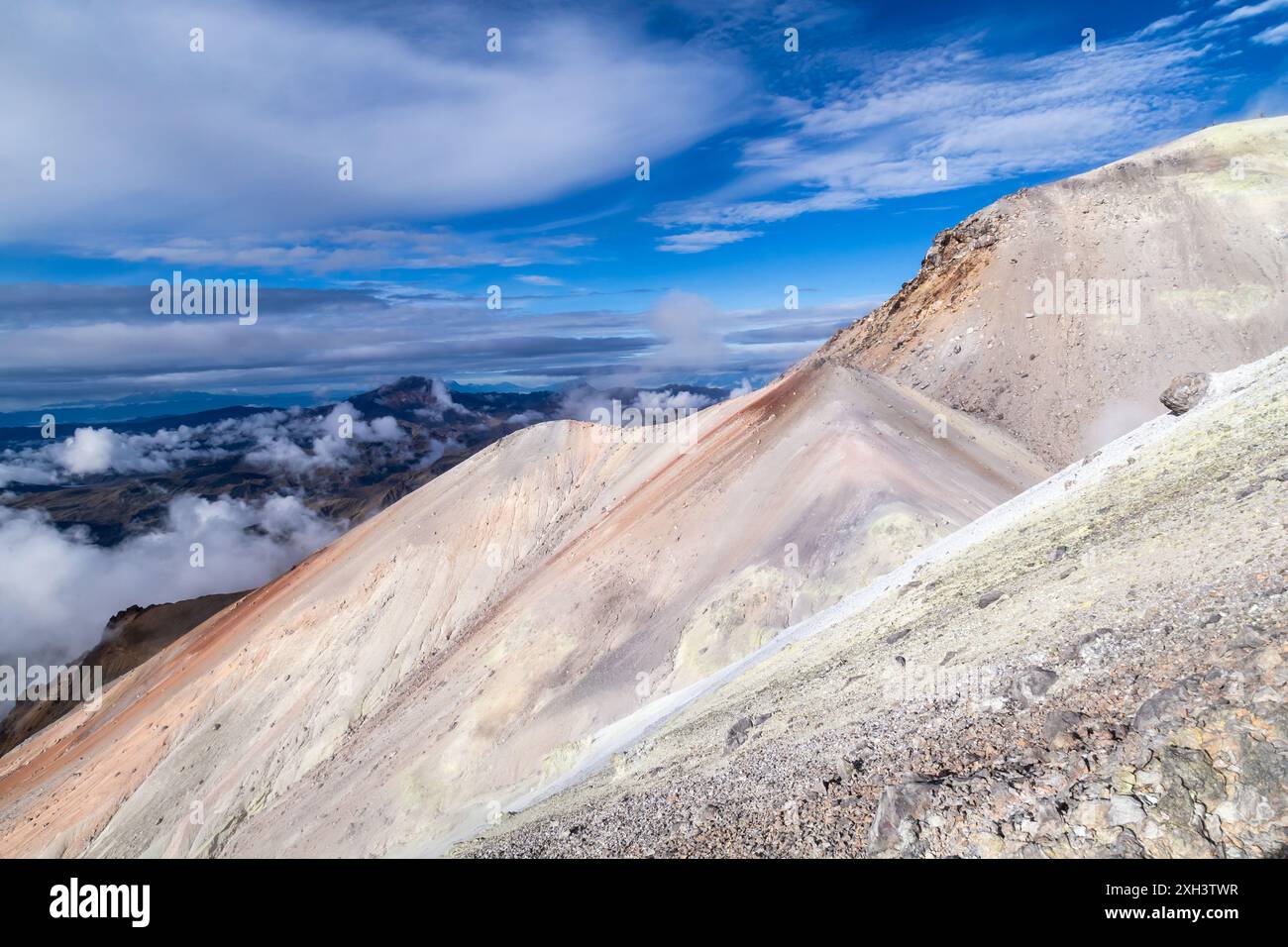 Landscapes of the Cumbal volcano in Colombia border with Ecuador Stock ...