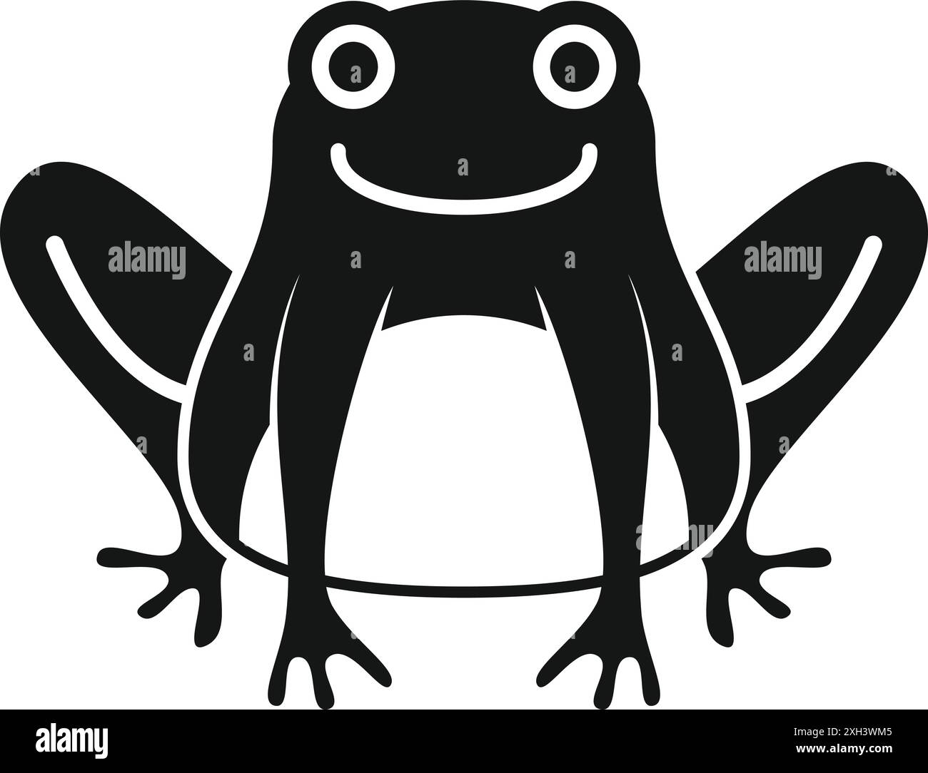 Simple icon of a black and white smiling frog Stock Vector Image & Art ...