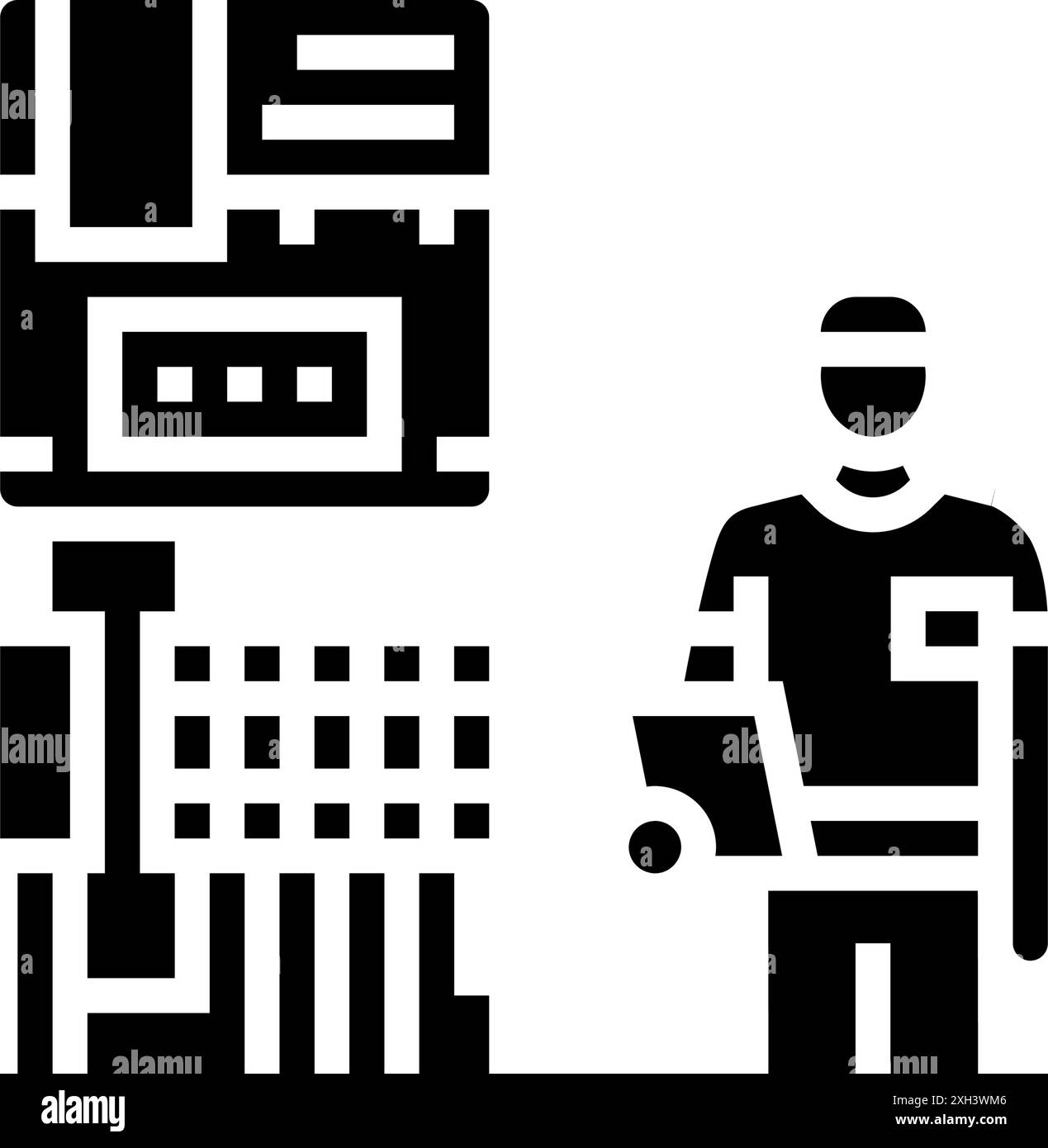 smart meter installation glyph icon vector illustration Stock Vector ...